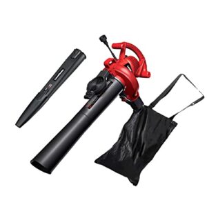 lawnmaster red edition bv1210 1201 electric blower vacuum mulcher 12 amp 2-speed adjustment with metal impeller 240 mph 380 cfm 14:1 mulch ratio