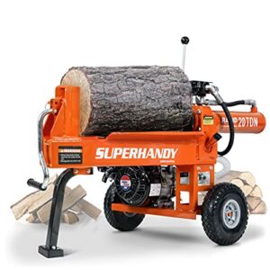 superhandy log splitter portable 20 ton rapid auto return ram system bucher gear pump 7hp engine horizontal full beam steel wedge firewood splitting forestry harvesting