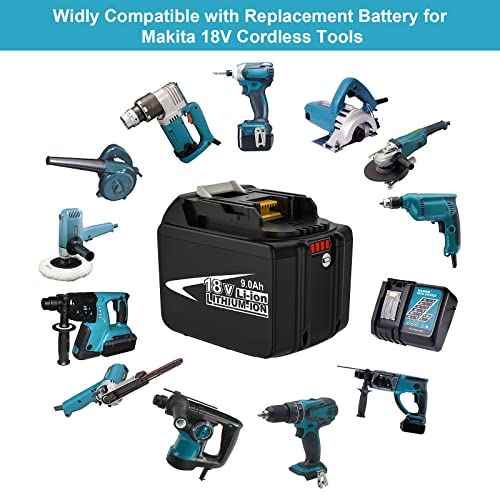 Zuliati Upgraded 9.0Ah BL1890B Replacemet Battery Compatible with Makita 18V Battery BL1890 BL1860 BL1830 BL1840 BL1850 BL1850B Cordless Power Tools