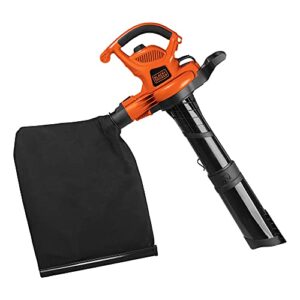 black+decker 3-in-1 electric leaf blower, leaf vacuum/mulcher, corded, 12-amp (bv6600)