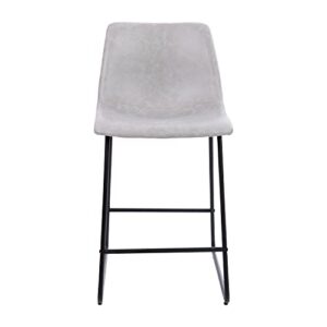 Flash Furniture Leather Stools, 24 inch, Light Gray