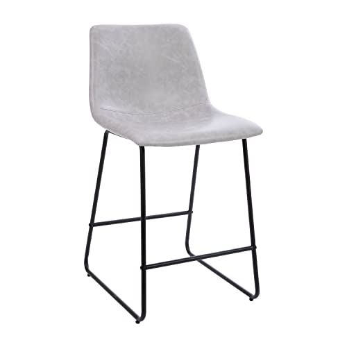 Flash Furniture Leather Stools, 24 inch, Light Gray