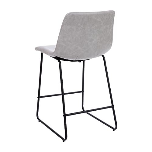 Flash Furniture Leather Stools, 24 inch, Light Gray