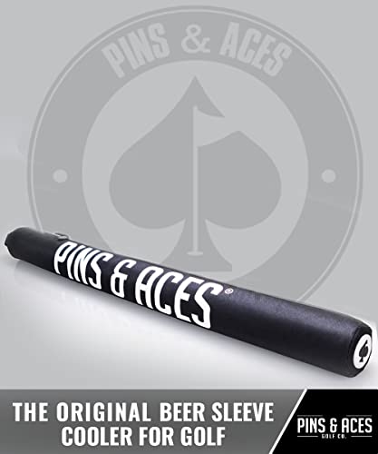 Pins & Aces Beer Sleeve 7-Can Insulated Cooler Sleeve - Stores Up to 7 Cans Discreetly in Your Golf Bag - Keeps Canned Beverages Cold While On The Golf Course - Fits in Most Golf Bags Styles & Types