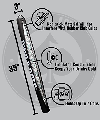 Pins & Aces Beer Sleeve 7-Can Insulated Cooler Sleeve - Stores Up to 7 Cans Discreetly in Your Golf Bag - Keeps Canned Beverages Cold While On The Golf Course - Fits in Most Golf Bags Styles & Types