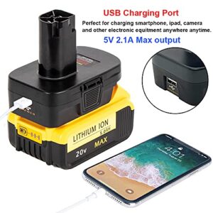 USB Battery Adapter for Craftsman C3 19.2V Cordless Tools, Converter for Dewalt 20V MAX and for Milwaukee M18 18V Lithium Battery to Craftsman 19.2 Volt Lithium Ion Battery Adaptor, w/ 5V 2A USB Port