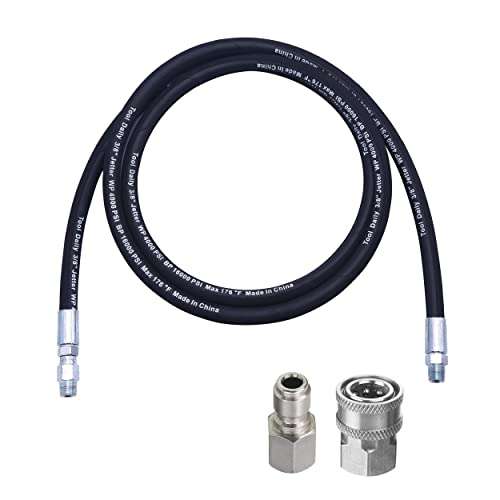 Tool Daily Pressure Washer Whip Hose with Swivel, Hose Reel Connector Hose for Pressure Washing with Pressure Washer Adapter Set, 8 FT