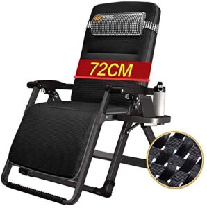 xzgden lightweight sun lounger camping chairs zero gravity reclining garden sun lounger chair with adjustable padded headrest and practical cup holder portable folding recliner, cushion optional