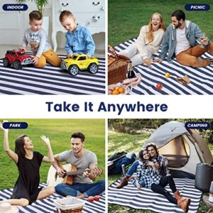 sapsisel 80”x 80” Picnic Blanket Extra Large, Waterproof and Foldable Beach Blanket, 3-Layer Outdoor Blanket for 6 to 8 Adults, for Camping, Park, Beach, Grass, Indoors…