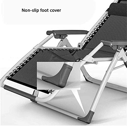 XZGDEN Lightweight Camping Chairs Garden Loungers Folding Chair Deck Chair Sunloungers,Patio Lounger Chair for Outdoor Beach Camping Chair Support 440lbs (Color : Black)