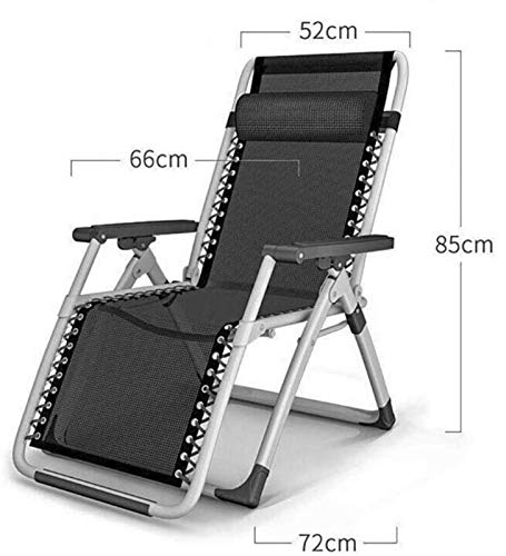 XZGDEN Lightweight Camping Chairs Garden Loungers Folding Chair Deck Chair Sunloungers,Patio Lounger Chair for Outdoor Beach Camping Chair Support 440lbs (Color : Black)