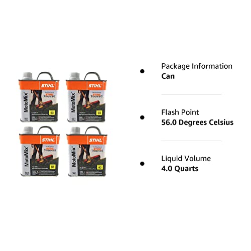 Stihl 7010 871 0203 Motomix 50:1 2 Cycle PreMix Fuel, Pack Of 4