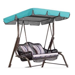 gwokwai outdoor swing canopy replacement, waterproof replacement canopy porch top cover sunshade chair canopy cover shades for outdoor patio garden beach pool seat (blue, xs:142 * 120 * 18cm)