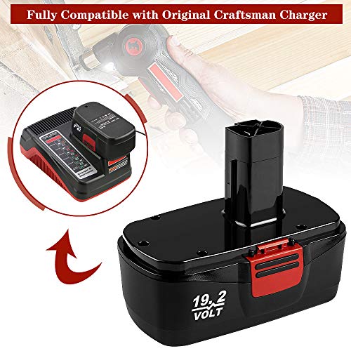 2 Pack 3600mAh Ni-Mh Replacement Battery Compatible with Craftsman 19.2 Volt C3 DieHard 130279005 315.113753 315.115410 315.11485 1323903 120235021 130235021 11375 11376 19.2V Cordless Drill Batteries