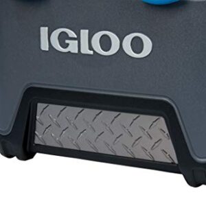 Igloo BMX 25 Quart Cooler with Cool Riser Technology, Fish Ruler, and Tie-Down Points - 11.29 Pounds - Carbonite Gray and Blue