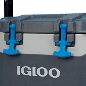 Igloo BMX 25 Quart Cooler with Cool Riser Technology, Fish Ruler, and Tie-Down Points - 11.29 Pounds - Carbonite Gray and Blue