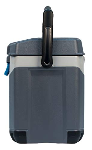 Igloo BMX 25 Quart Cooler with Cool Riser Technology, Fish Ruler, and Tie-Down Points - 11.29 Pounds - Carbonite Gray and Blue