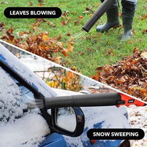 Cordless Leaf Blower 6-Speed 400CFM with Battery Electric Handheld Leaf Blower for Lawn Care Sweeping Snow and Surface Dust Cleaning (Two Batteries)