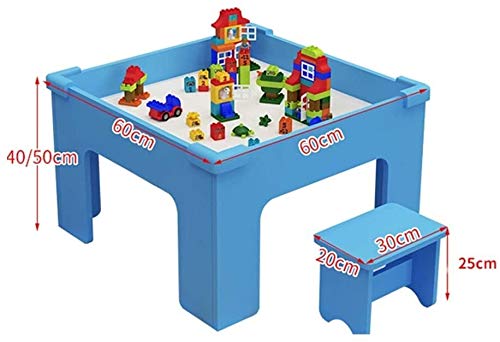 HIZLJJ 3-in-1 Kids Multi Activity Table Blue Craft and Construction Play Table Large Building Blocks Toy Perfect for Children 3 Years Old and Up,Size 60 x 60 x 50m Pink