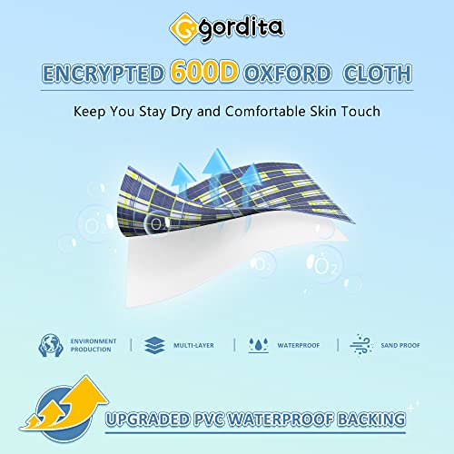 GORDITA Extra Large Picnic & Outdoor Blanket for Water-Resistant Handy Mat Tote Great for Outdoor Beach, Hiking Camping on Grass Waterproof Sand Proof (Bule)