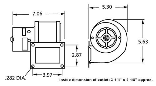 Fasco A166 Centrifugal Blower with Sleeve Bearing, 3,200 rpm, 115V, 50/60Hz, 1.4 amps