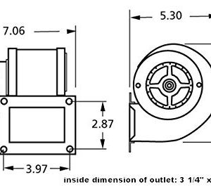 Fasco A166 Centrifugal Blower with Sleeve Bearing, 3,200 rpm, 115V, 50/60Hz, 1.4 amps