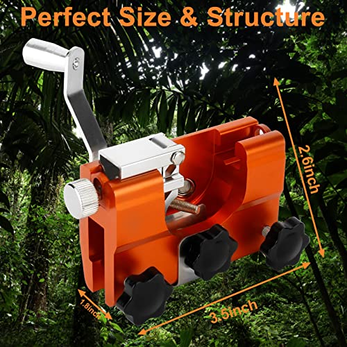 Chainsaw Sharpener, Chainsaw Sharpening Jig Hand Crank with 3 Grinding Rod, Portable Manual Steel Chainsaw Blade Sharpener Tool Attachment for Gas/Electric Chain Saw, Lumberjack and Garden Worker