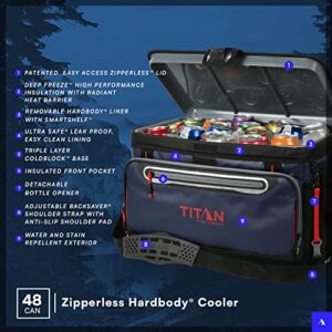 Arctic Zone Titan Deep Freeze 48 Can Zipperless Cooler, Blue