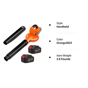 Cordless Leaf Blower with 2 Batteries & Charger 320CFM,24V Powerful Blower Battery Operated for Lawn Care,Lightweight Electric Leaf Blower for Cleaning Yard,Garage, Patio & Sidewalk