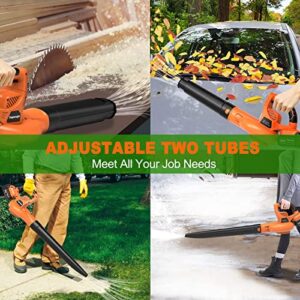 Cordless Leaf Blower with 2 Batteries & Charger 320CFM,24V Powerful Blower Battery Operated for Lawn Care,Lightweight Electric Leaf Blower for Cleaning Yard,Garage, Patio & Sidewalk