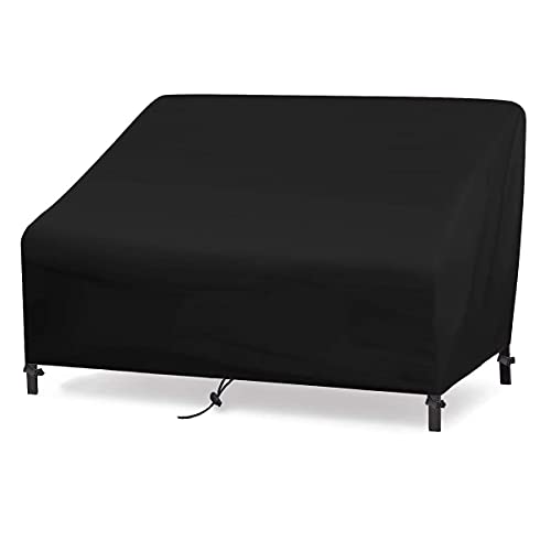 Patio Loveseat Covers Waterproof, Outdoor Patio Sofa Covers 2-Seater, 53" L x 37" W x 28" H Patio Furniture Covers with Air Vent