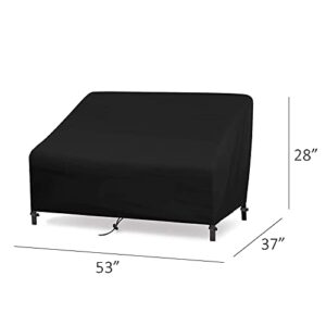 Patio Loveseat Covers Waterproof, Outdoor Patio Sofa Covers 2-Seater, 53" L x 37" W x 28" H Patio Furniture Covers with Air Vent