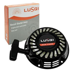 lusqi recoil starter for honda gx160 gx200 lawn mower engines motor, pull start assembly for honda 196cc 212cc 6.5hp 7hp ohv generator engine,black pull starter for honda parts