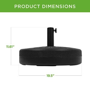 Best Choice Products Fillable Umbrella Base Stand Round Plastic Patio Umbrella Pole Holder for Outdoor, Lawn, Garden, 55lbs Weight Capacity - Black