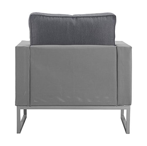 Elle Decor Tropez Mesh Outdoor Patio Furniture Collection with Metal Frame Arm Chair, Gray