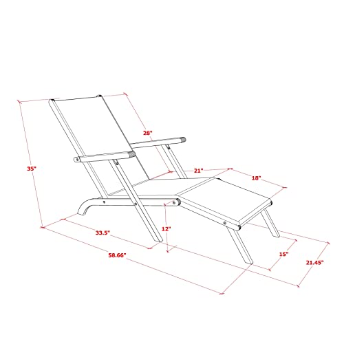 East West Furniture BSLCDNA Salinas Patio Chaise Lounge - Outdoor Acacia Wood Sunlounger Chairs for Poolside, Deck, Lawn, 59x21x35 Inch, Natural Oil