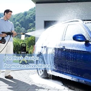 Cordless Power Washer, Cordless Pressure Washer Battery Powered, 48V Portable Pressure Washer with Rechargeable Battery and 6-in-1 Nozzle, Handheld Pressure Washer for Car/Fence/Floor Cleaning