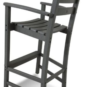 POLYWOOD TD202GY La Casa Café Bar Arm Chair, Slate Grey