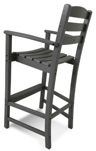 POLYWOOD TD202GY La Casa Café Bar Arm Chair, Slate Grey