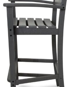 POLYWOOD TD202GY La Casa Café Bar Arm Chair, Slate Grey