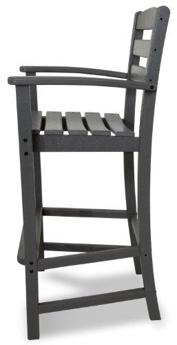 POLYWOOD TD202GY La Casa Café Bar Arm Chair, Slate Grey