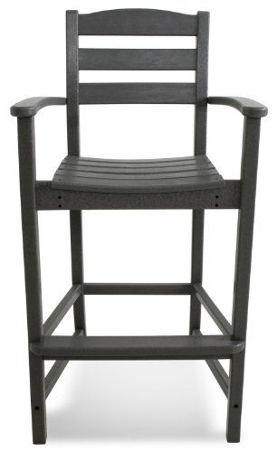 POLYWOOD TD202GY La Casa Café Bar Arm Chair, Slate Grey