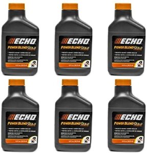 echo products echo 6450002g power blend gold oil mix 50:1 for 2-stroke/2cycle outdoor power equipment, high-performance semi-synthetic, low smoke emission 5.2 fl oz (6 pack)