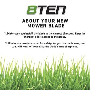 8TEN LawnRAZOR Mower Blade Set for Cub Cadet RZT MTD LT2000 42 Inch Deck 942-04308 742-04308 742-04312 (High-Lift)