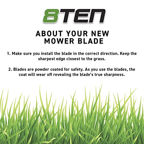 8TEN LawnRAZOR Mower Blade Set for Cub Cadet RZT MTD LT2000 42 Inch Deck 942-04308 742-04308 742-04312 (High-Lift)