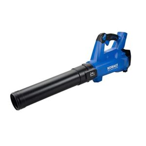 kobalt 24-volt lithium ion 410-cfm 100-mph brushless cordless electric leaf blower (battery not included)