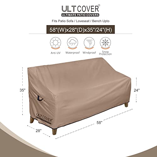 ULTCOVER Waterproof Outdoor Sofa Cover - Durable Patio Bench Covers 58W x 28D x 35H inch