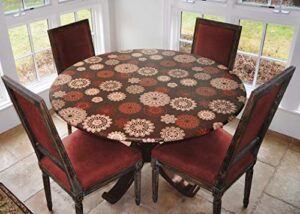 laminet elastic fitted table cover – medallion – large round – fits tables up to 45-56” diameter