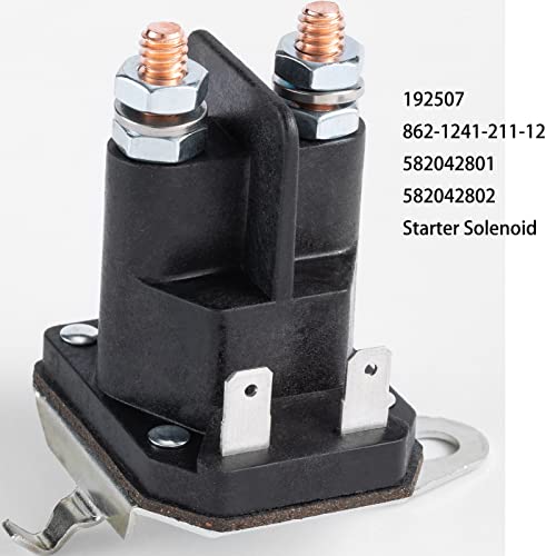 192507 582042801 582042802 Starter Solenoid,Replace 532192507 762-1261-211-51 435-325,Compatible Trombetta AYP Craftsman Husqvarna Cub Cadet MTD Lawn Mower Tractor