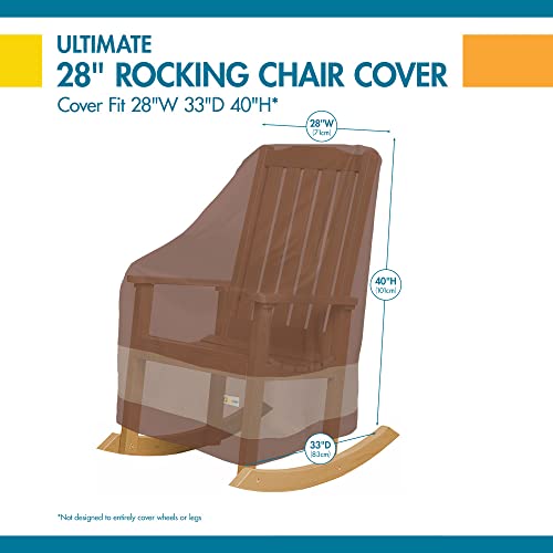 Duck Covers Ultimate Waterproof 28 Inch Rocking Chair Cover, Outdoor Chair Covers, Mocha Cappuccino